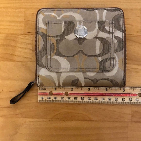 Coach | Bags | Coach Wallet Signature Fabric With Leather Inside | Poshmark